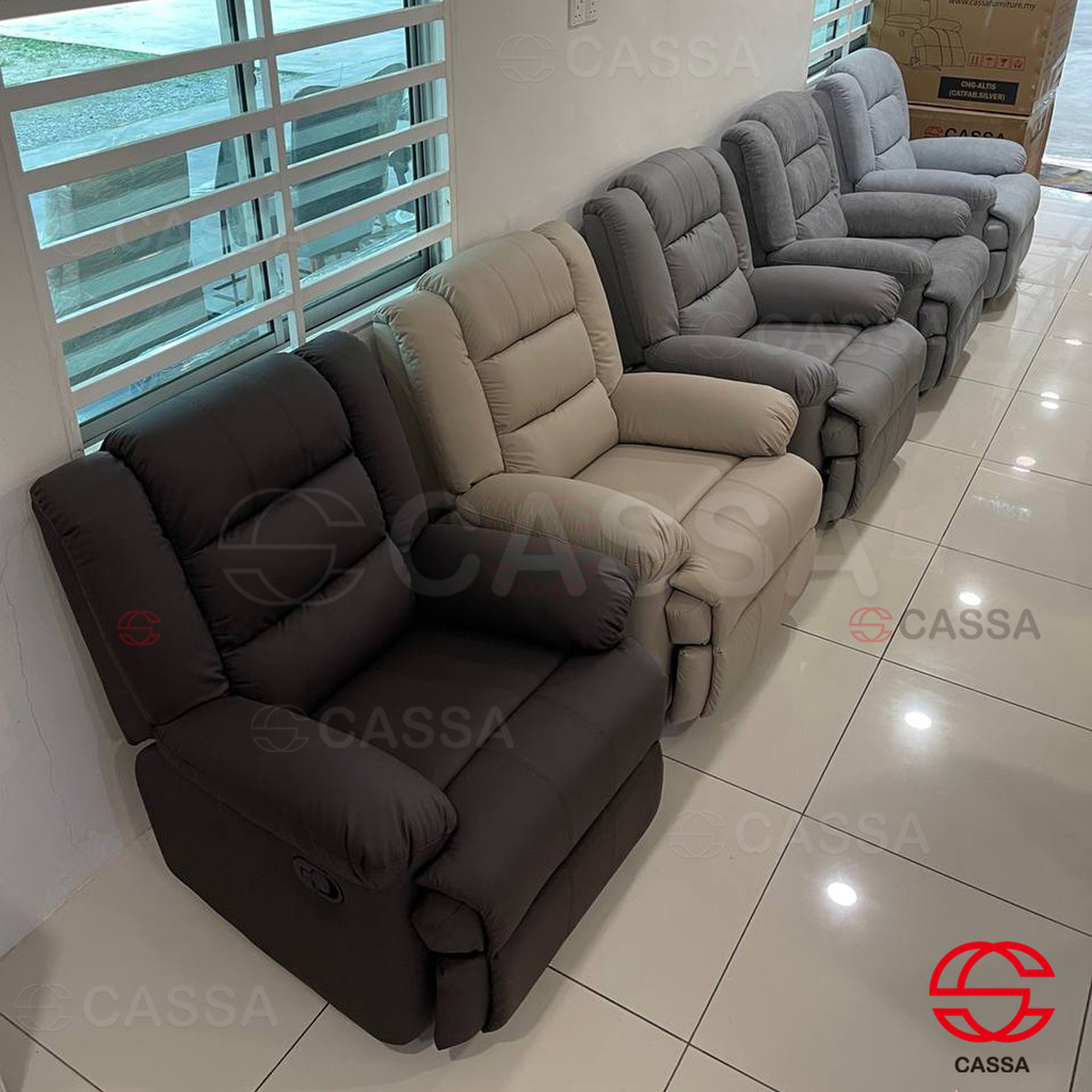 Cassa Altis PU Leather/Fabric Recliner Armchair Lounge Chair Sofa ...