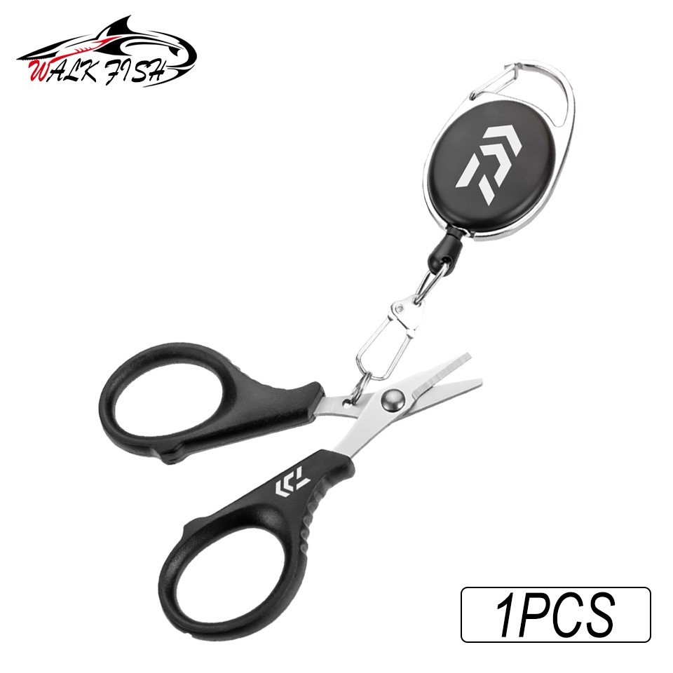 Daiwa Fishing Scissor Portable Stainless Steel Scissor Plier Cut PE Line Braid Line Cutter Plies ...