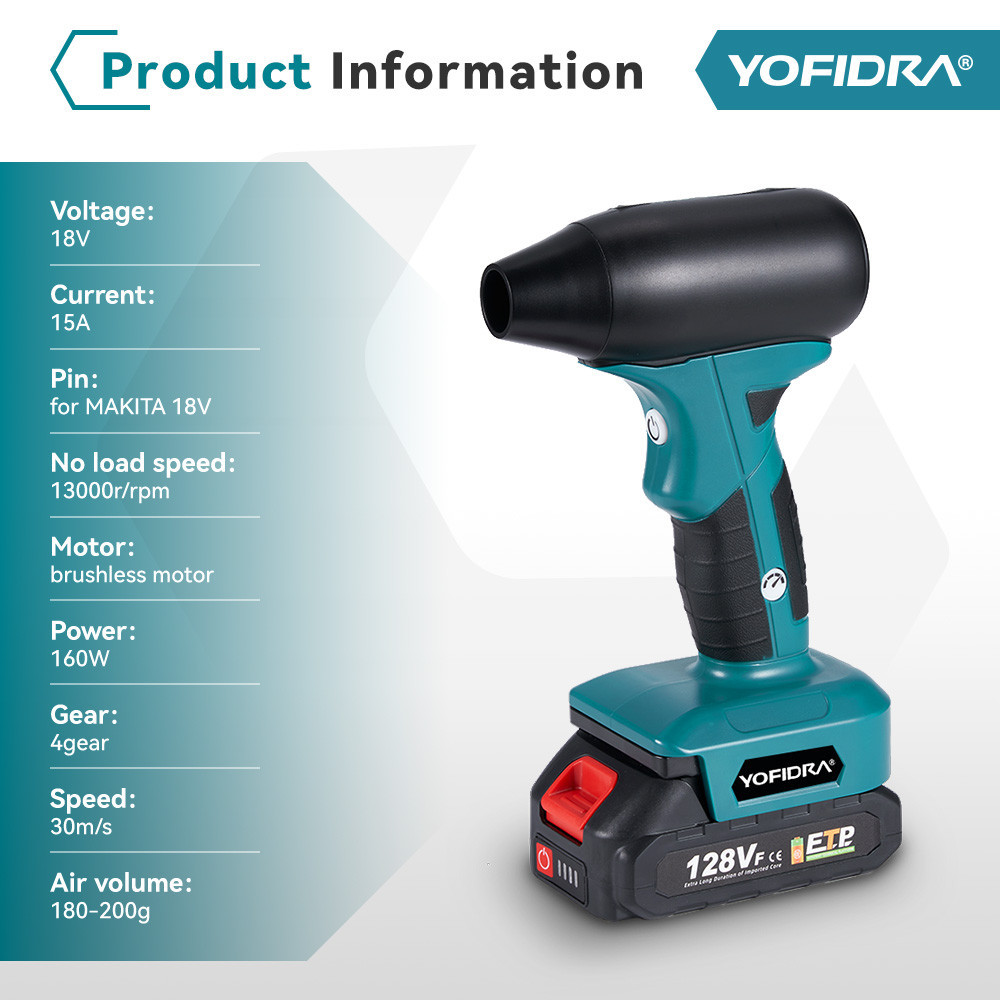 YOFIDRA Brushless Electric Turbo Blower Jet Fan 4 Gears Violent Car ...