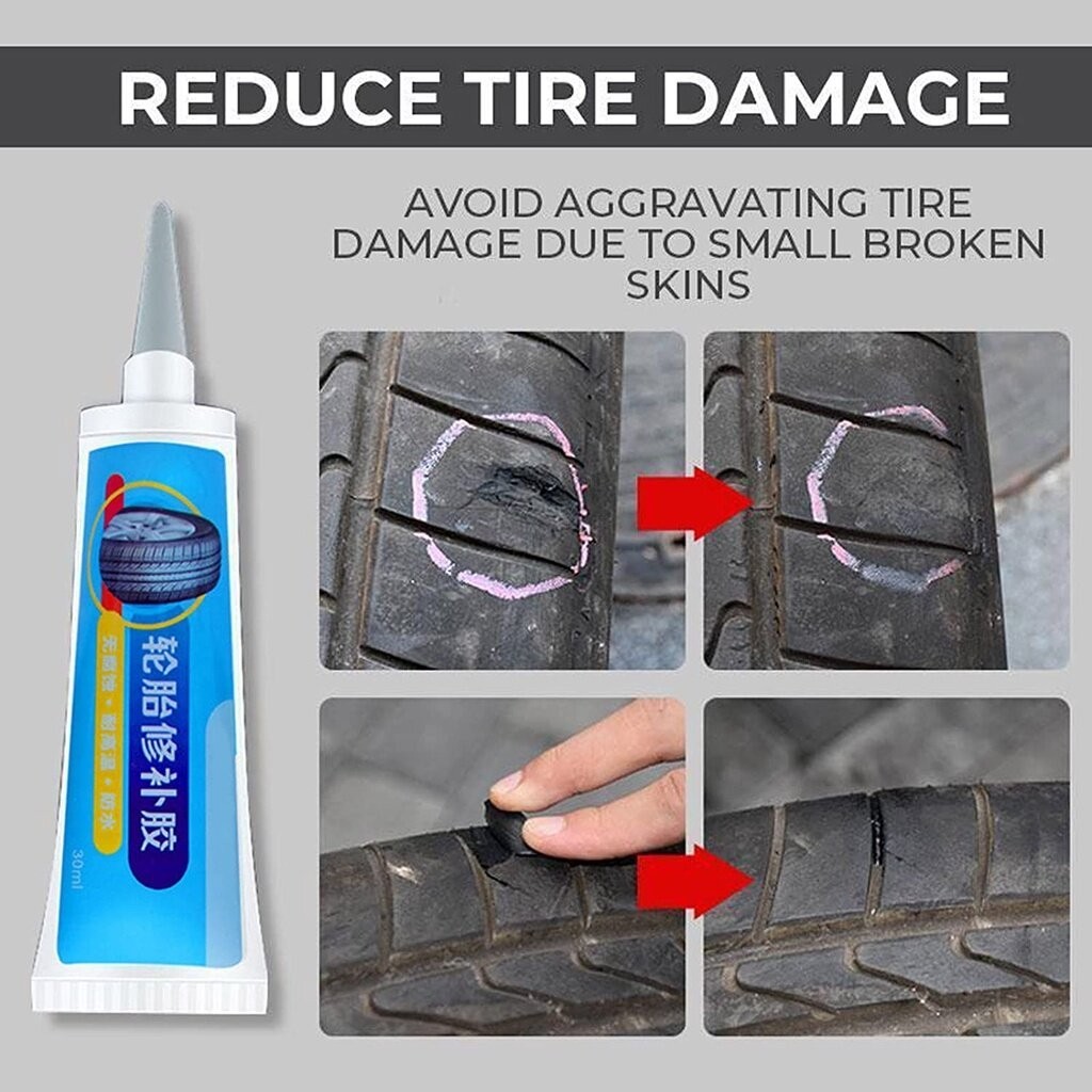 30ml Tire Repair Glue Liquid Strong Rubber Glues Black Soft Rubber Adhesive Instant Strong Bondd ...