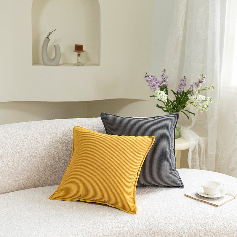 Corduroy Solid Color Pillowcase Sofa Living Room Simple Cushion Cover ...