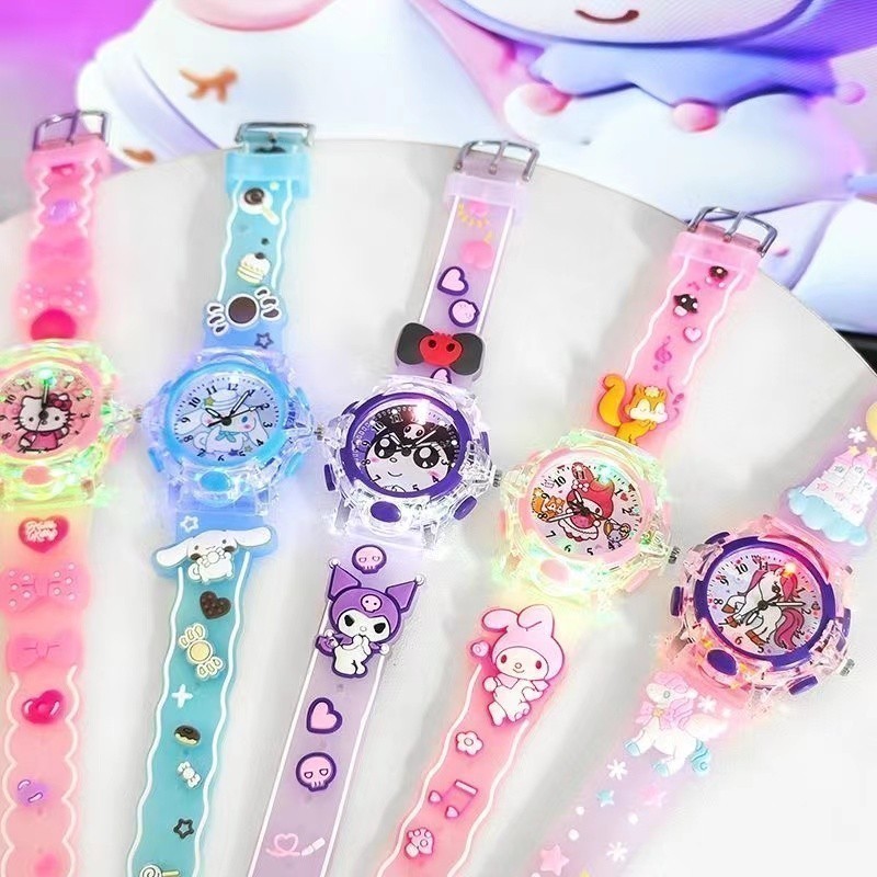 Sanrio Kuromi LED Light Watch for Kids Girls My Melody Cinnamoroll Led ...