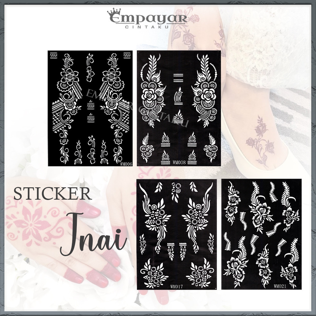 1 PCS - STICKER INAI/HENNA INAI/INNAI STENCIL/ART TATTOO/PELEKAT INAI ...