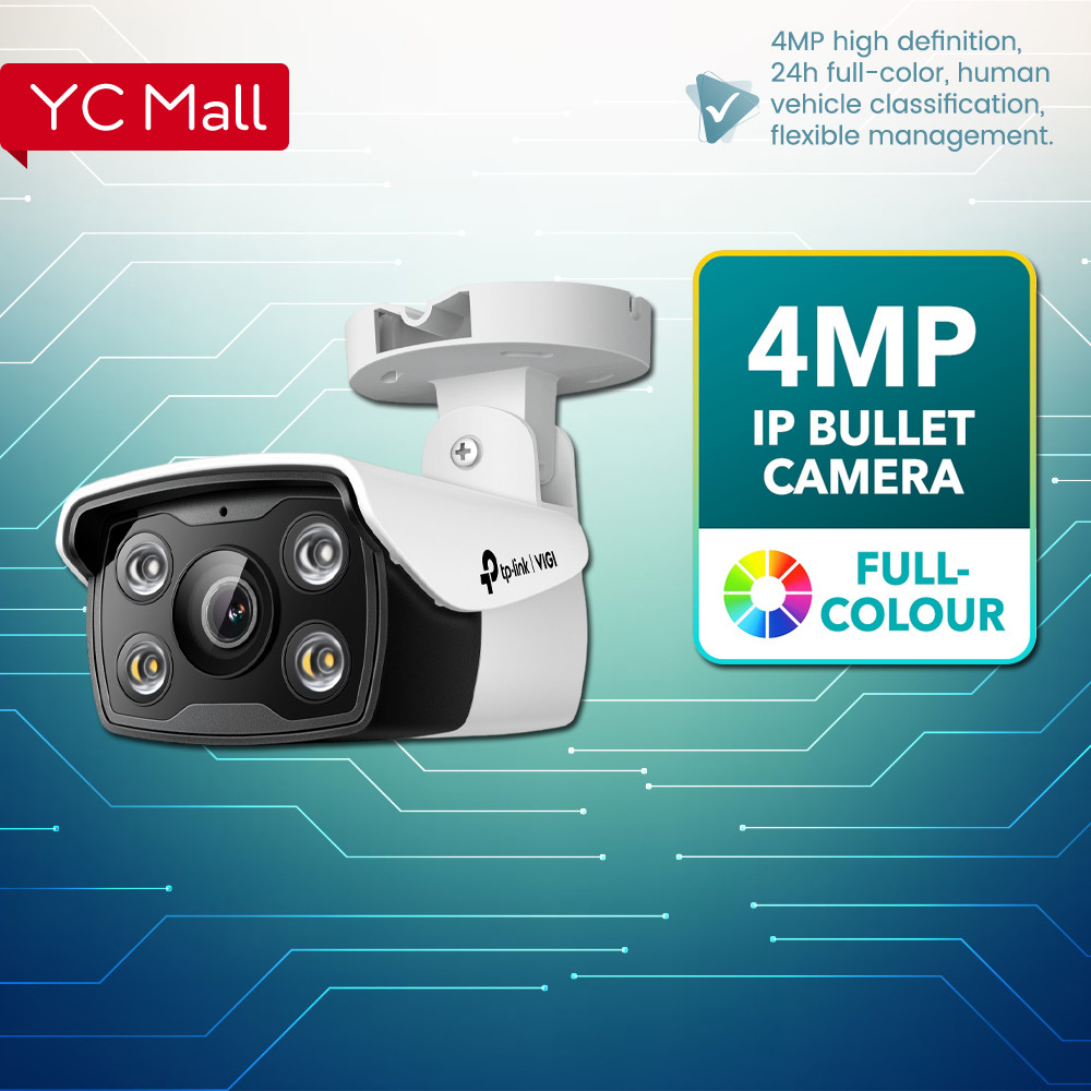TP-Link 4MP AI CCTV VIGI C340 Outdoor Full-Color Ultra-HD Bullet IP ...