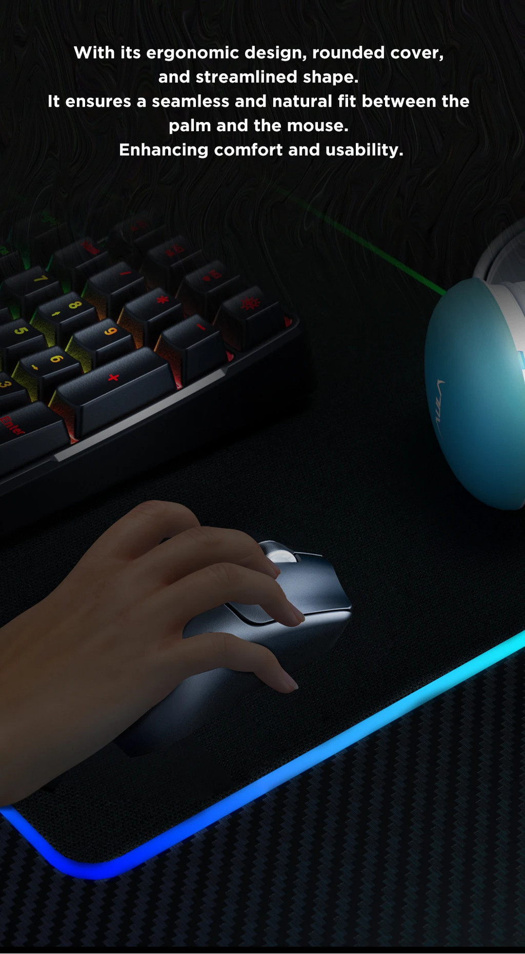 AULA SC580 Gaming Mouse Tri-mode Rechargeable Ergonomic Bluetooth Mouse ...