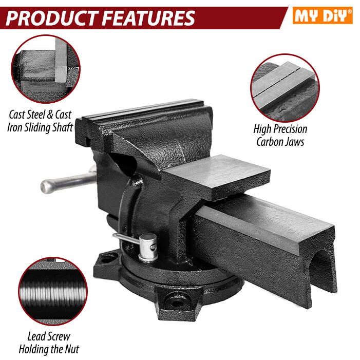 MYDIYHOMEDEPOT - 3" 75MM OR 4" 100MM HEAVY DUTY SWIVEL BASE BENCH VISE ...