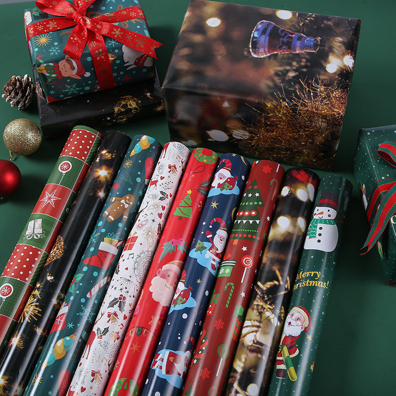 DIY Christmas Paper Thickened Large Gift Packaging Box Paper Birthday ...