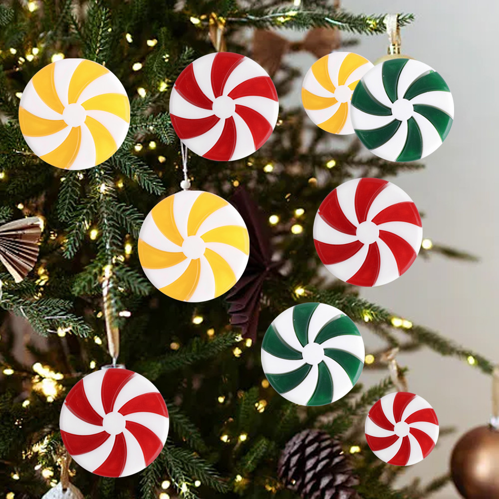 Creative Artificial Plastic Colorful Christmas Swirl Candy Ornament ...