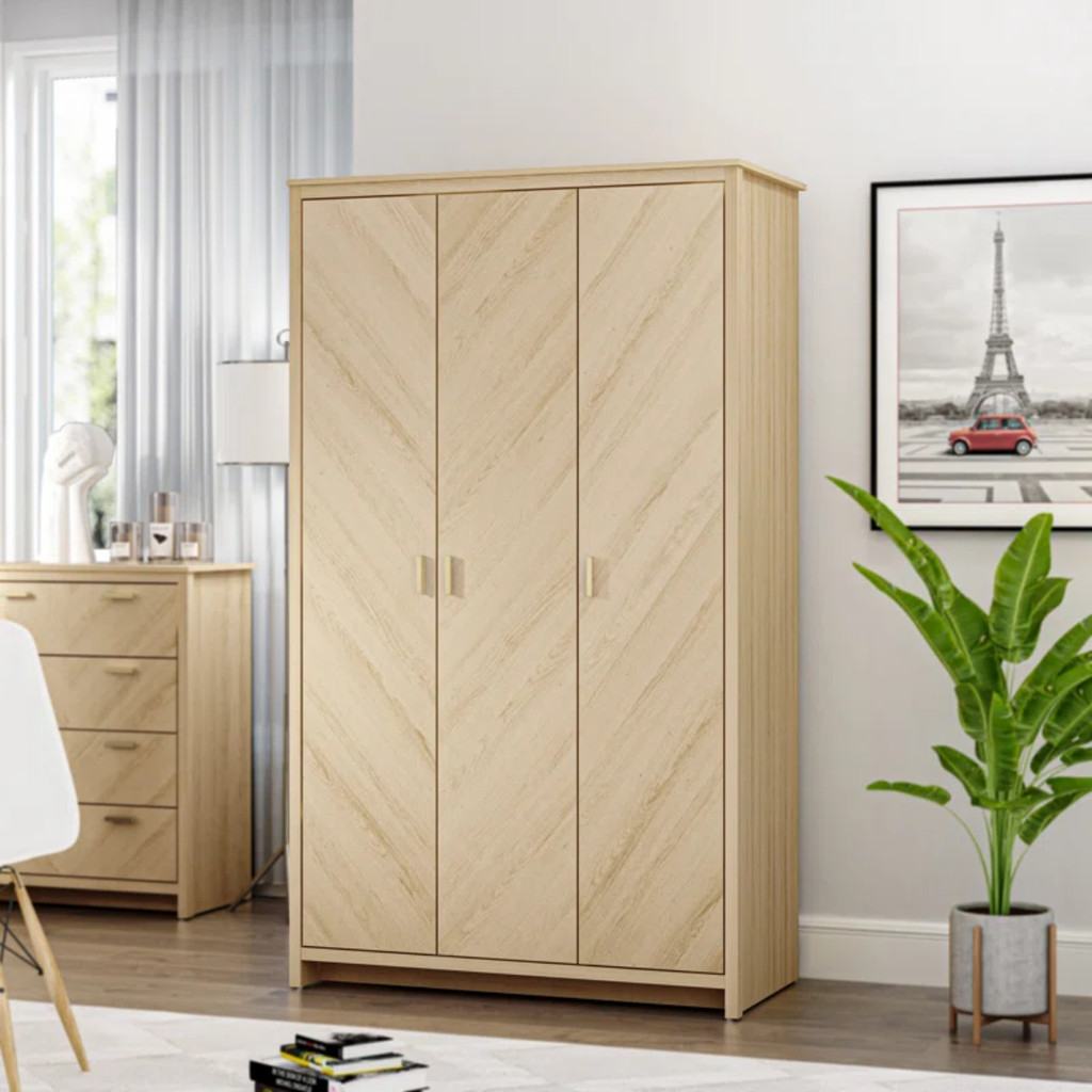 Synergy House Bonny 3 Door Wardrobe with mirror Extra Deeper | Almari ...