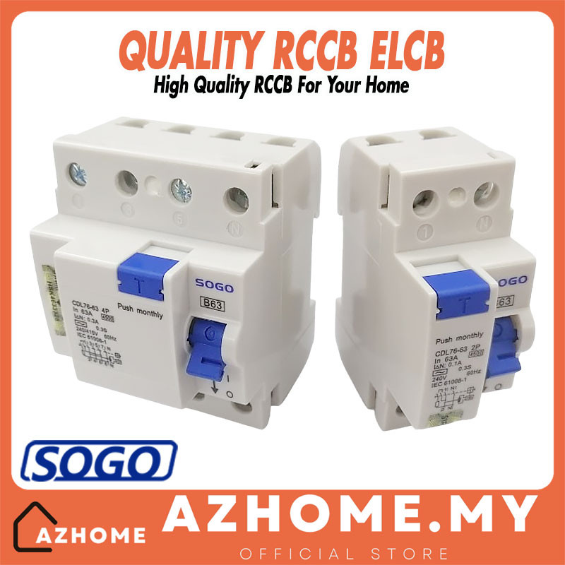 SOGO Top Quality Residual Current Circuit Breaker RCCB 40A/63A ELCB MCB ...