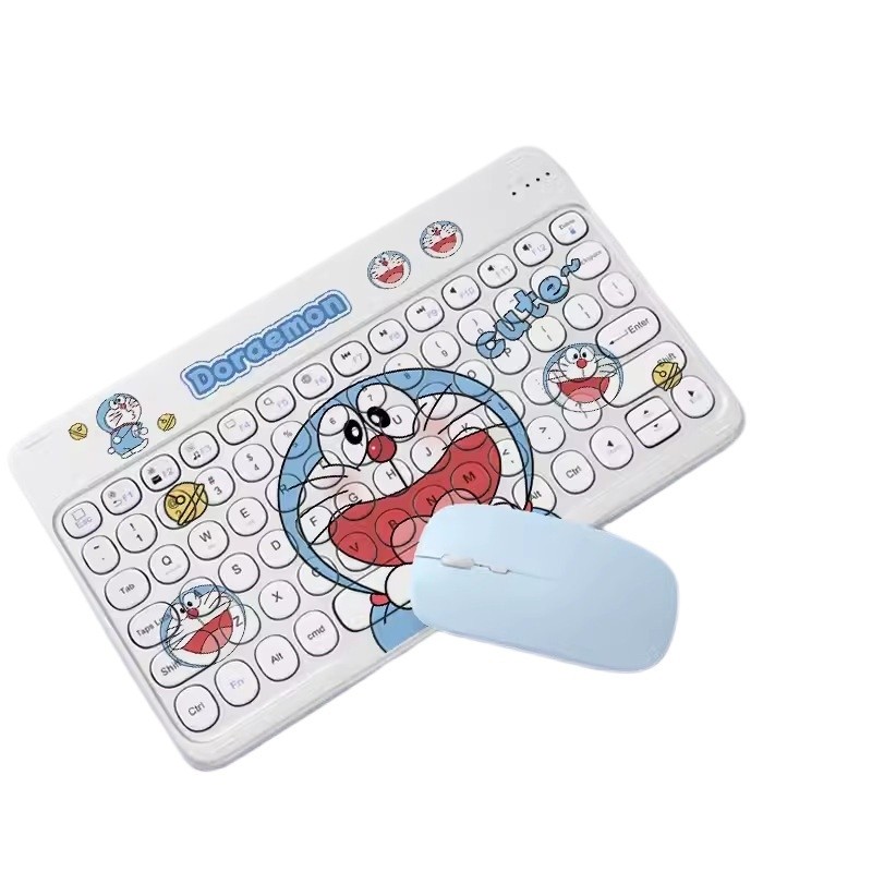 10 inch Bluetooth Doraemon Keyboard and Mouse Set Sanrio Kuromi ...