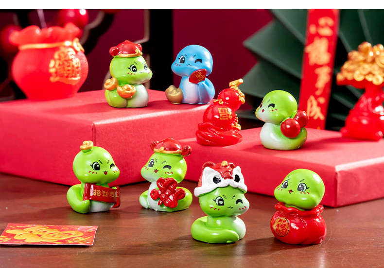 2025 Mascot Snake Ornaments Mini Cute Snake Resin Craft Dollhouse ...