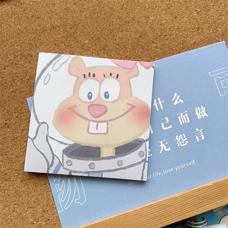 50 Sheets/set Cartoon SpongeBob SquarePants Theme Sticky Notes - Tear ...