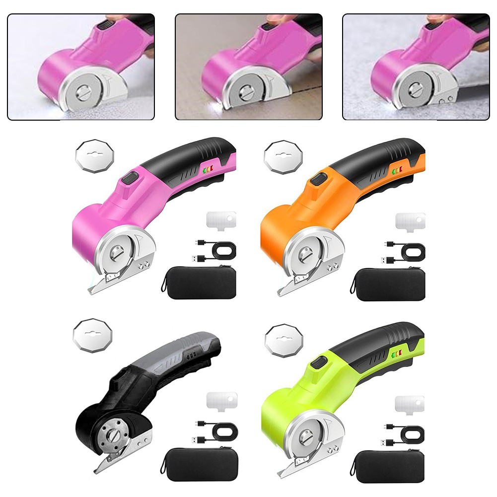 Cordless Electric Scissors 4V Rechargeable Cutter with LED Light ...