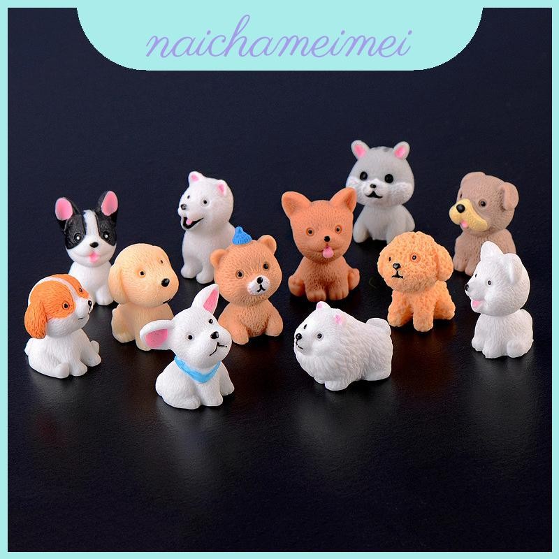 Stylish Resin Mini Dog Dolls 12 Style Ornaments Bringing Joyful Touch ...