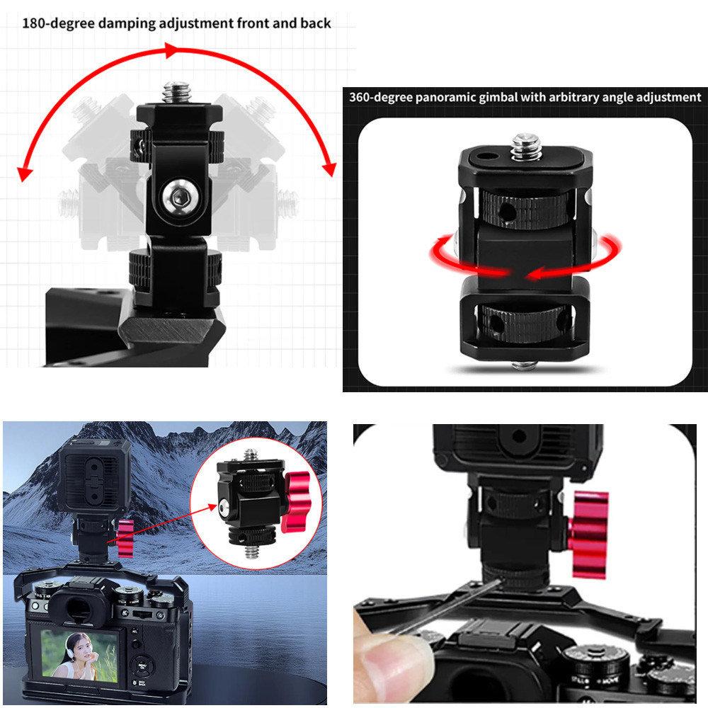 XT-XINTE 180+360 Degree Swivel & Tilt Monitor Holder EVF Mount Quick ...