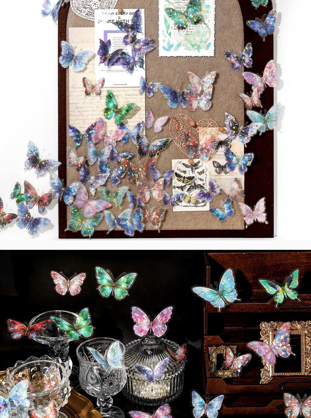 ENWEI 20 Pcs [Butterfly Contract Series] Aesthetics Journal Stickers ...