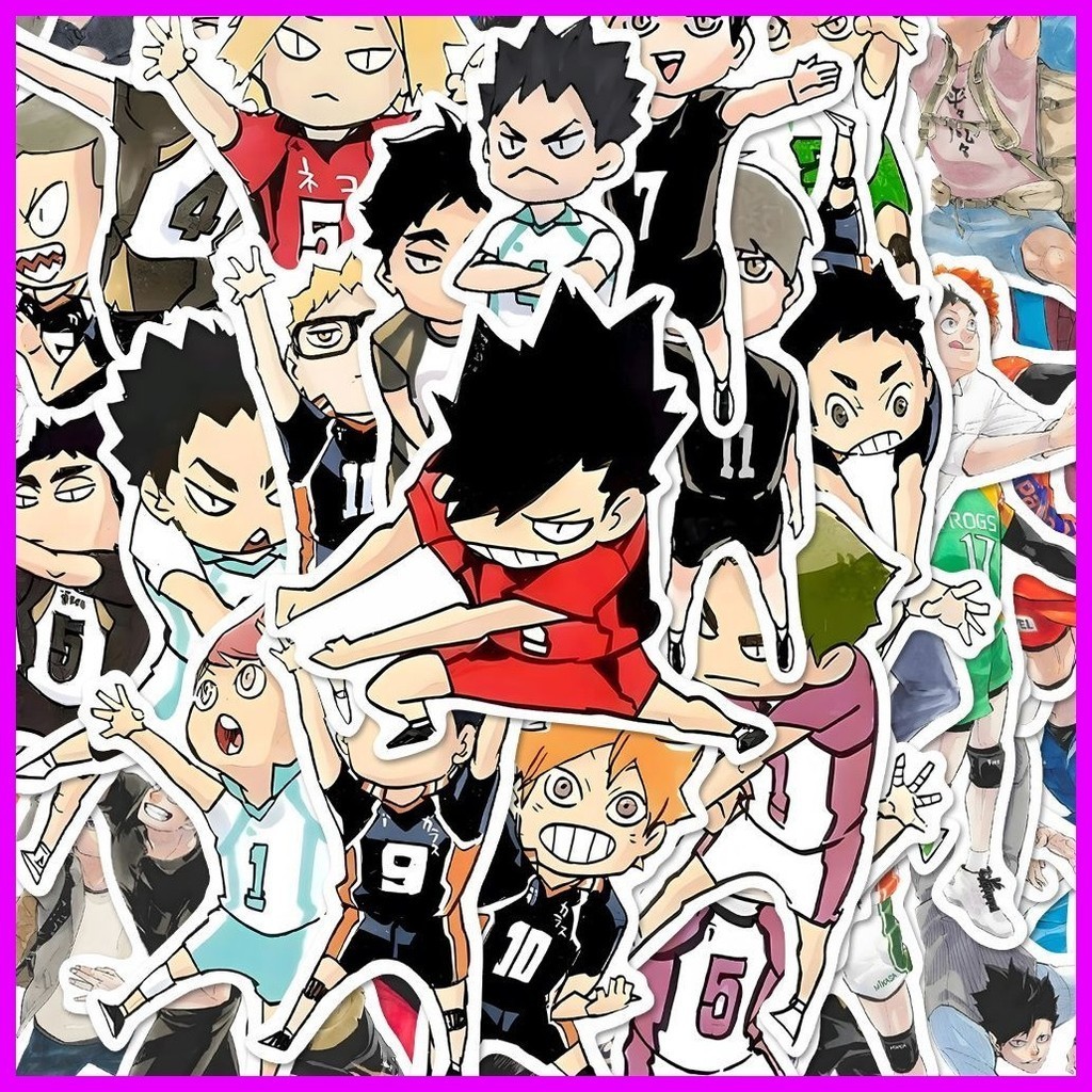 Stickers Haikyuu (60 Sheets) Hinata Shoyo Sports Volleyball Boy ...