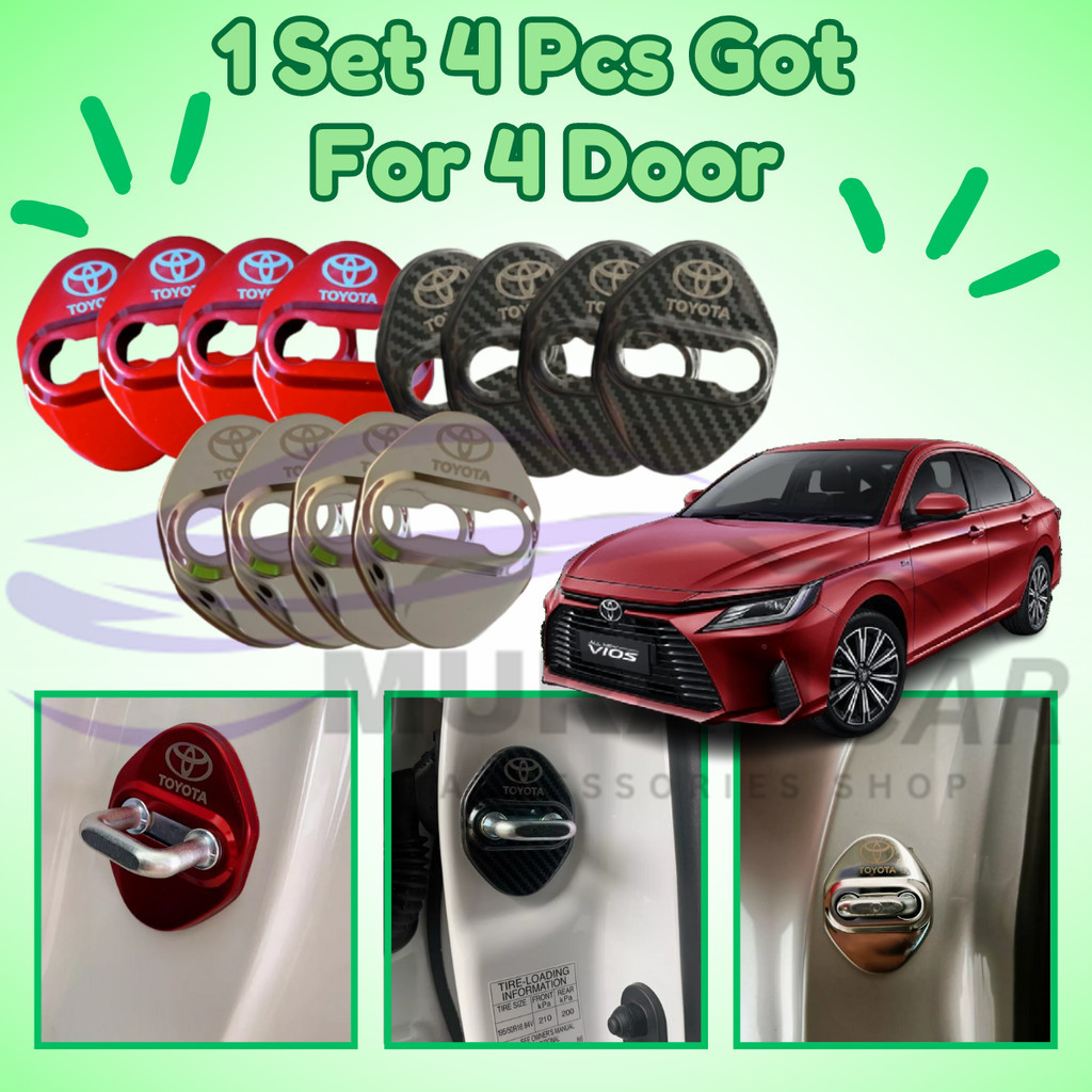 Toyota Vios (4th Gen) Toyota Logo Door Lock Steel Cover 2023 - 2024 ...