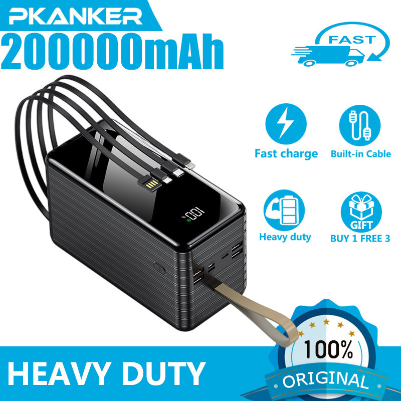 Original power bank 200000mah Built-in 4 Charging Cables brand Buy ...