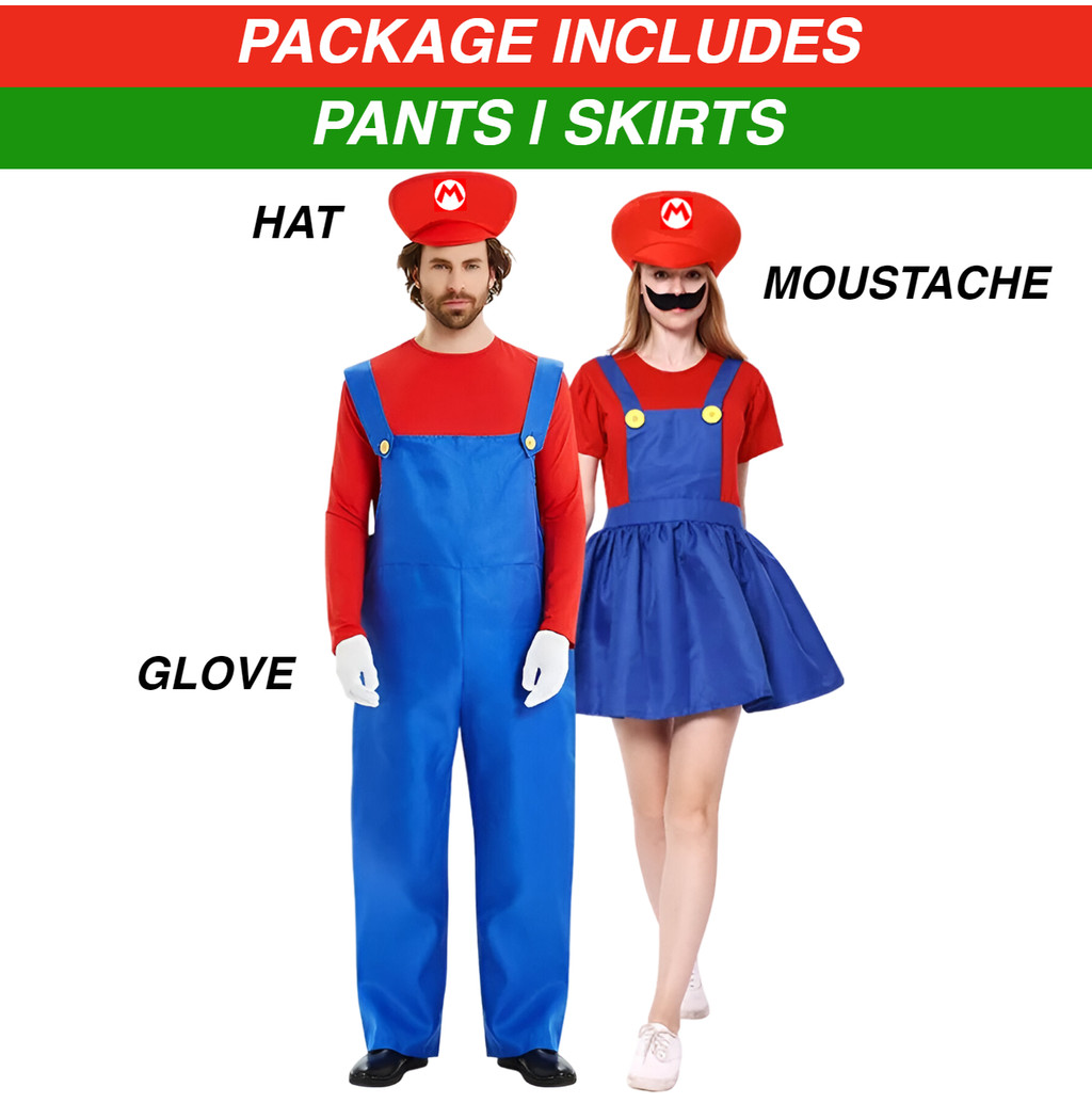 (COMPLETE SET) TPW Super Mario Bros Cosplay Costume Halloween Kids ...
