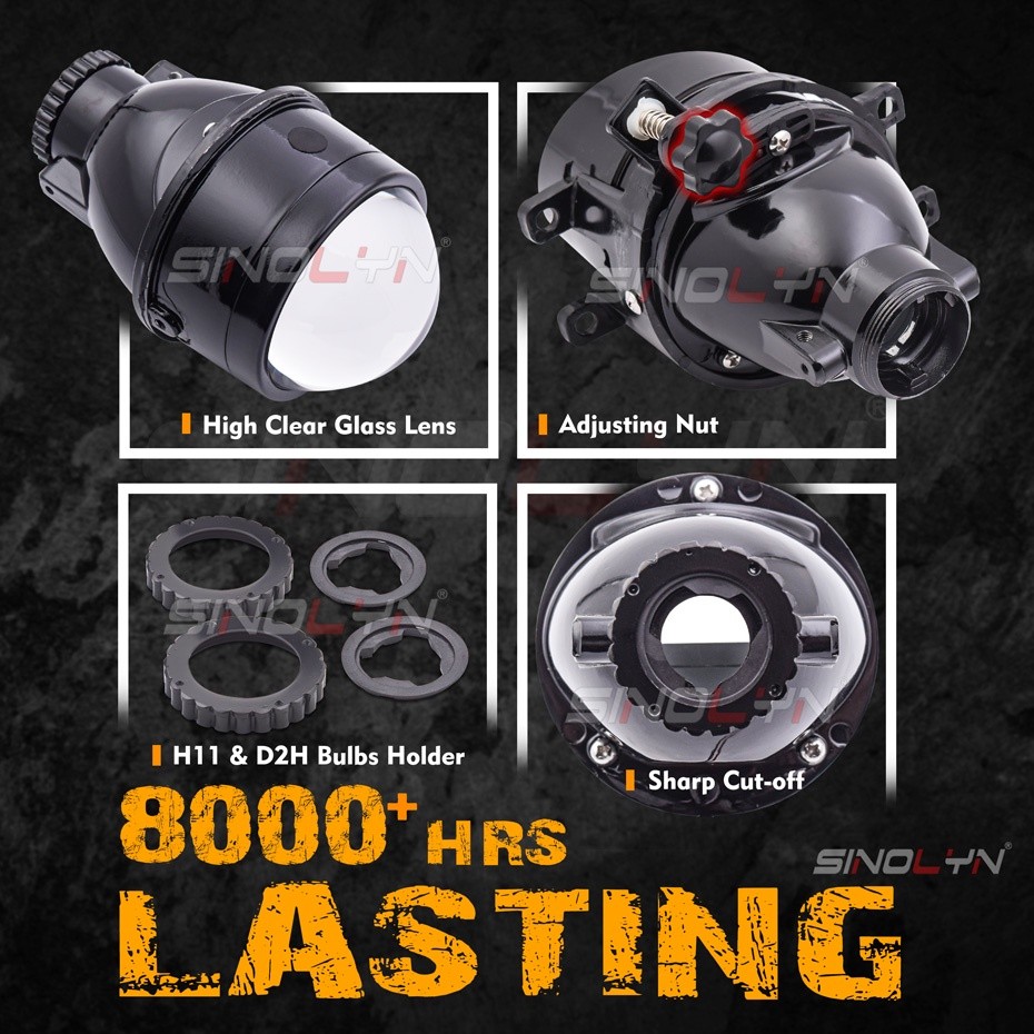 HID Bixenon Projector Lens Fog Lamp Spot Light H11 For Myvi lagi best ...