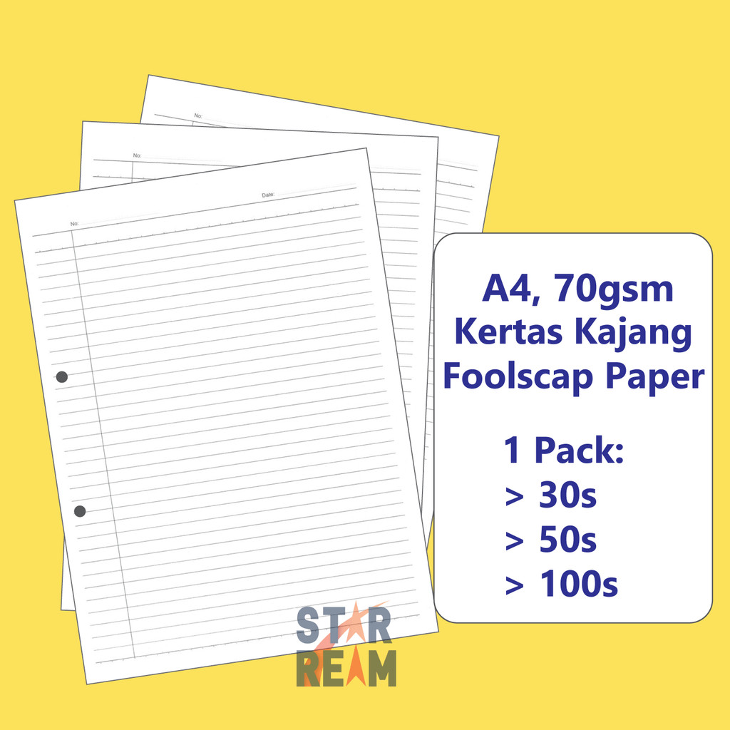 Kertas Kajang A4 Foolscap Paper 70gsm 30s/50s/100s Double Sided Single ...