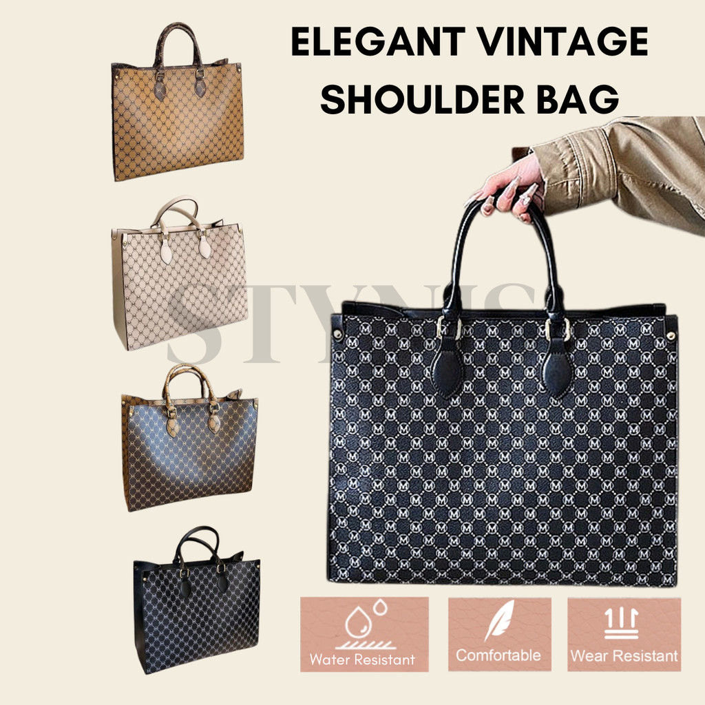 WBT137_Eliseo Large Capacity Tote Bag Retro Shopping Bag Luxury Women ...