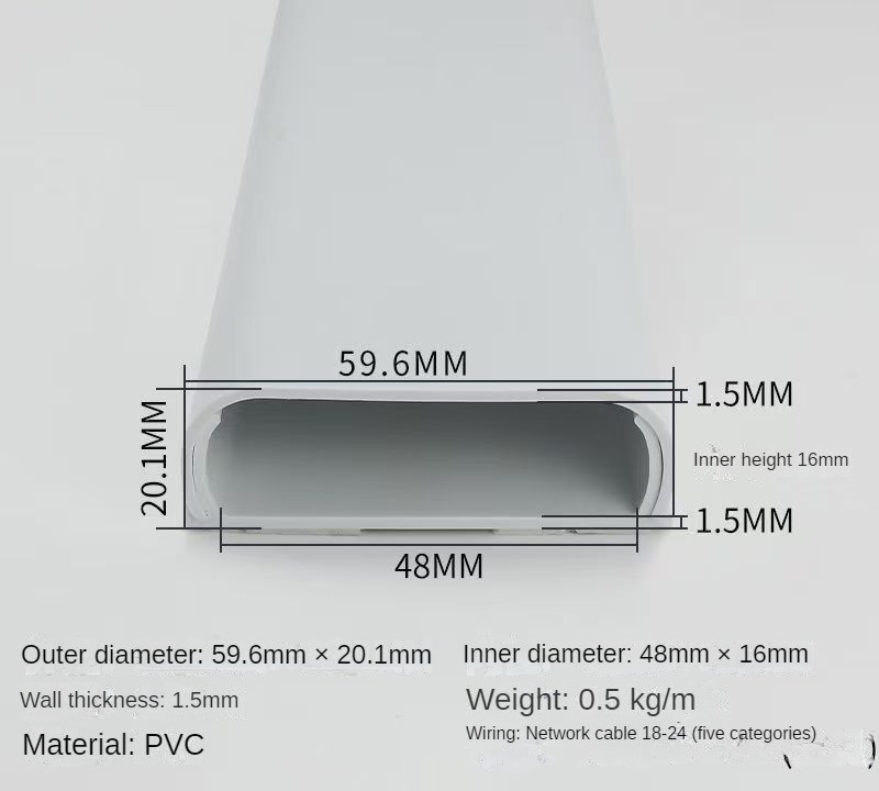 Pvc square groove surface mounted trough wall self-adhesive invisible ...