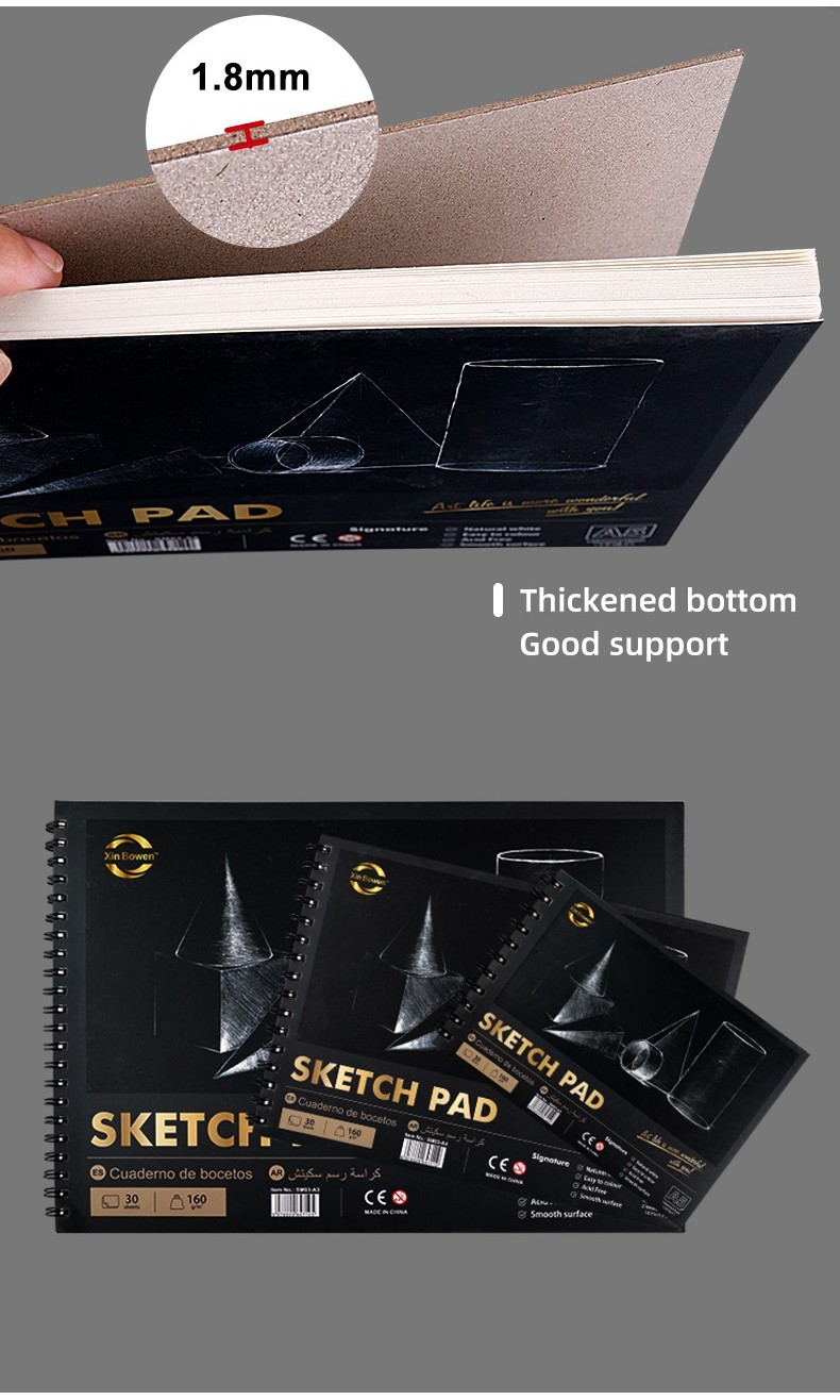 Professional Sketchbook A3 A4 A5 Drawing Pad 30 Sheets 160 GSM Acid ...