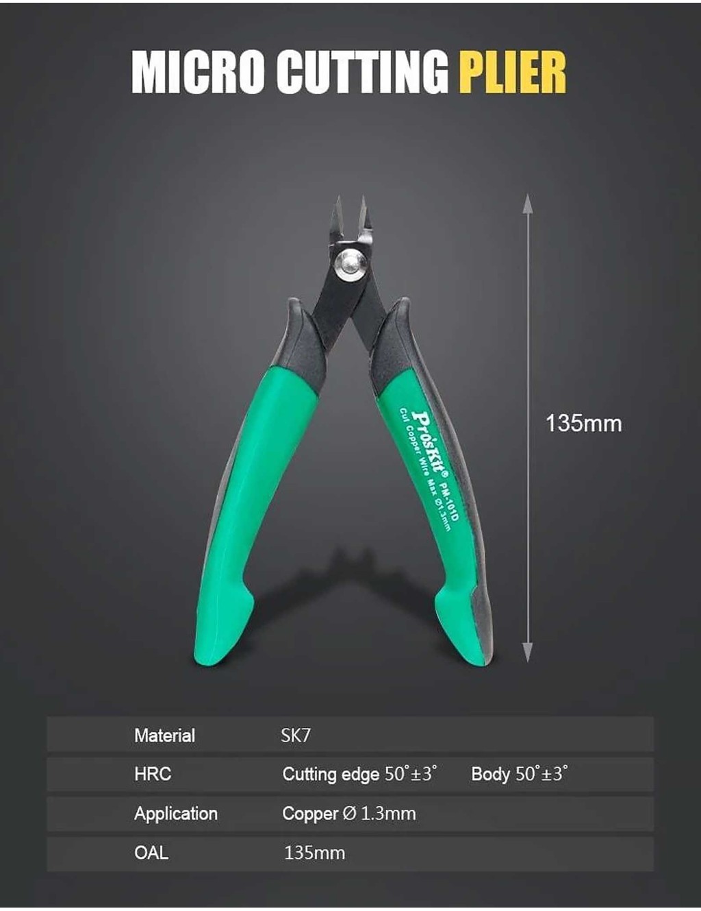 [Luminense] Pro'sKit PM-101D Micro Cutting Plier Diagonal Cutter ...