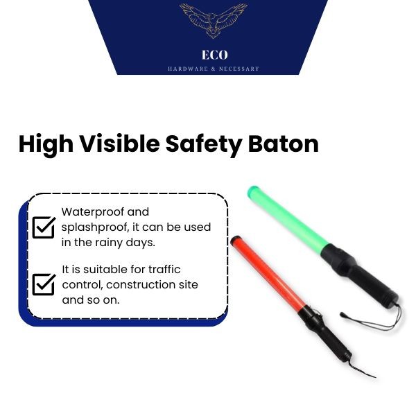 High Visible Traffic Safety Baton Light Stick 53cm RED GREEN Security ...