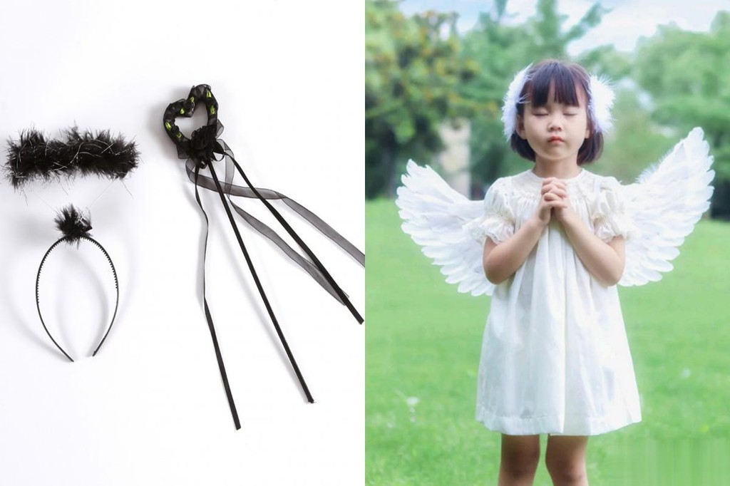 Black Witch Wings Set Witch Wings Costume Feathered Angel Wings Set ...