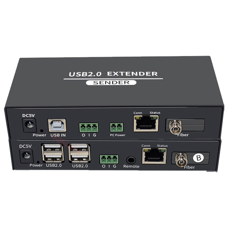 USB 2.0 Fiber Extender over Single FC Fiber Optical to 20Km 4 Port USB ...