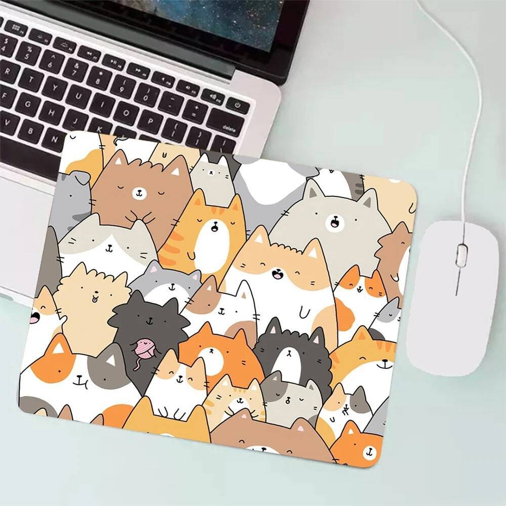 Cute Cartoon Cats Small Gaming Mouse Pad PC Gamer Keyboard Mousepad ...