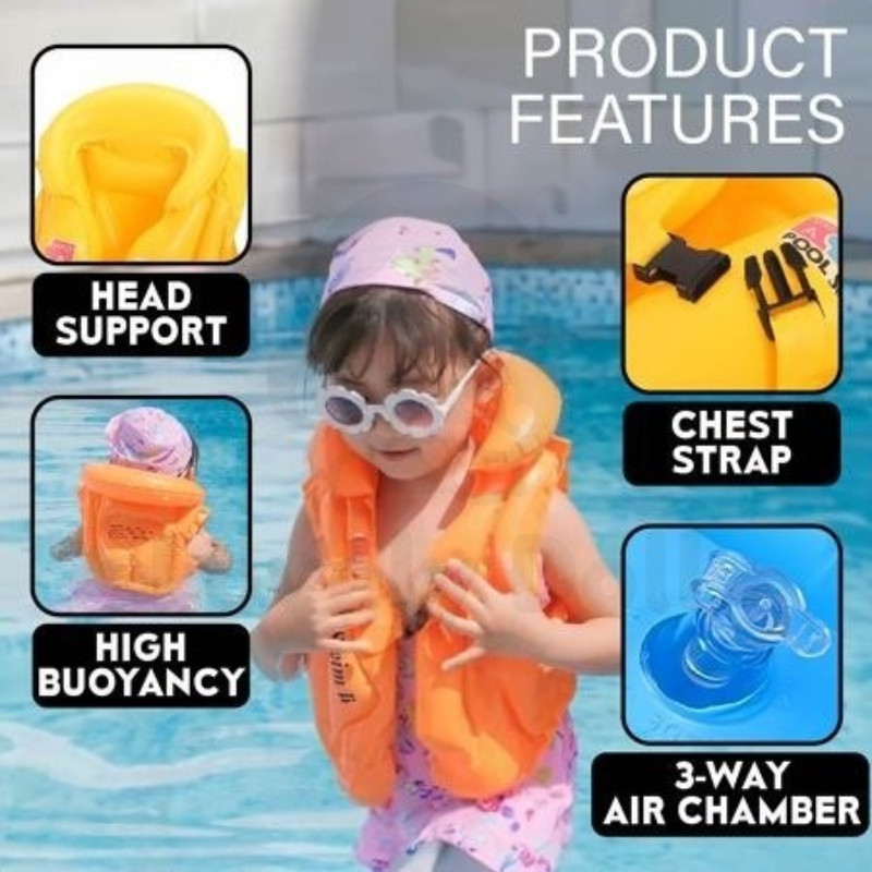 Kids Inflatable Swimming Vest PVC Safety Life Jacket Safety Life Jacket ...