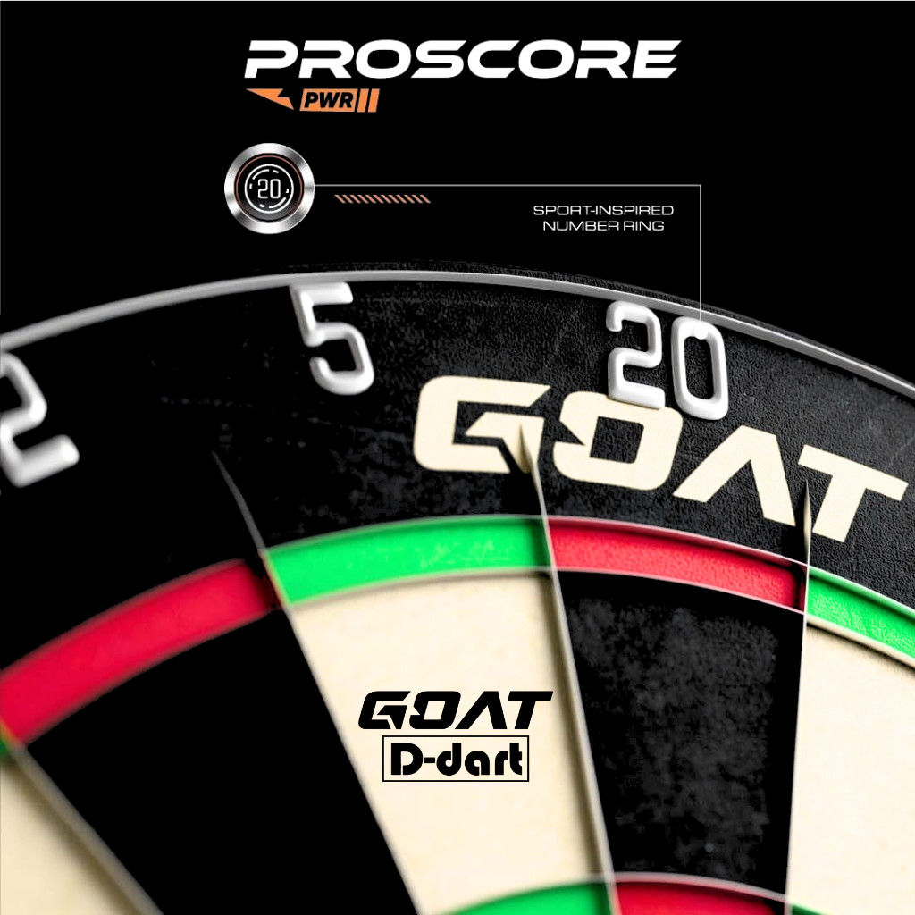 GOAT STEEL TIP DARTBOARD - (PROSCORE PWR) BLADE TOURNAMENT QUALITY ...