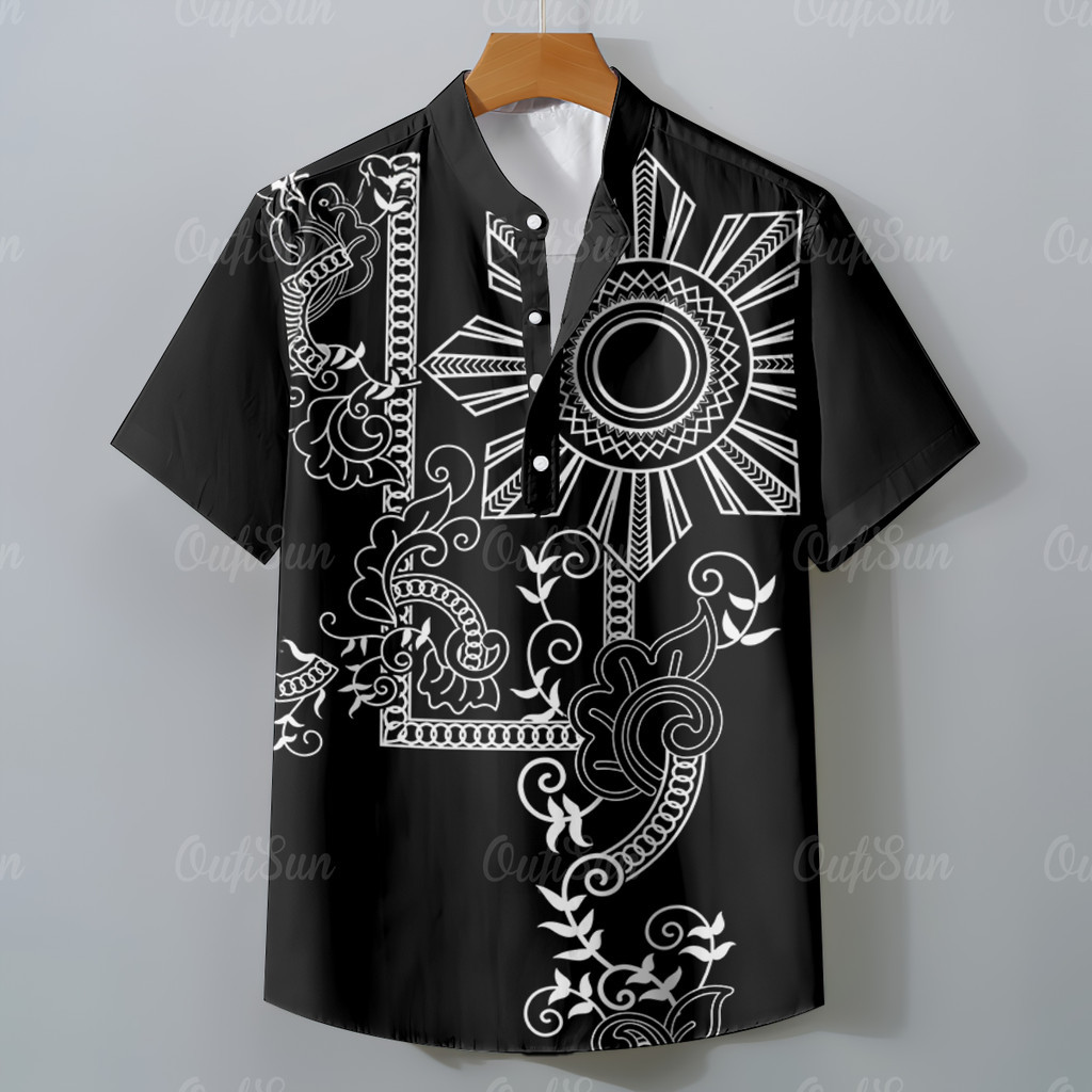 Men's Summer Traditional TribesBamboo Linen with Barong-Tradition Weave ...