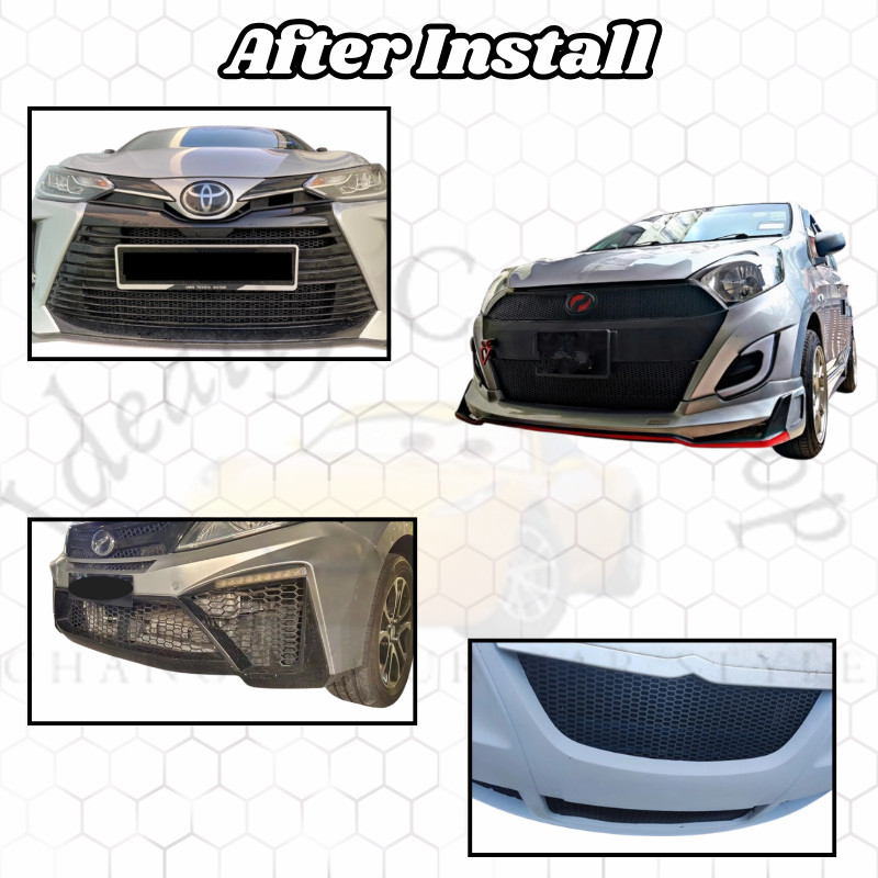 Universal Honeycomb Mesh Grill Spoiler Bumper Vent Black ABS Plastic ...