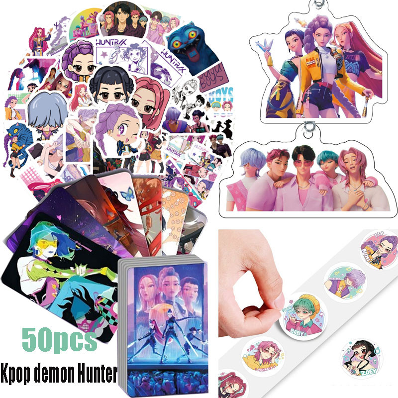 KPop Demon Hunters Photocard Derpy Tiger Saja Boys Keychain Jinu Rumi Toy | Shopee Malaysia