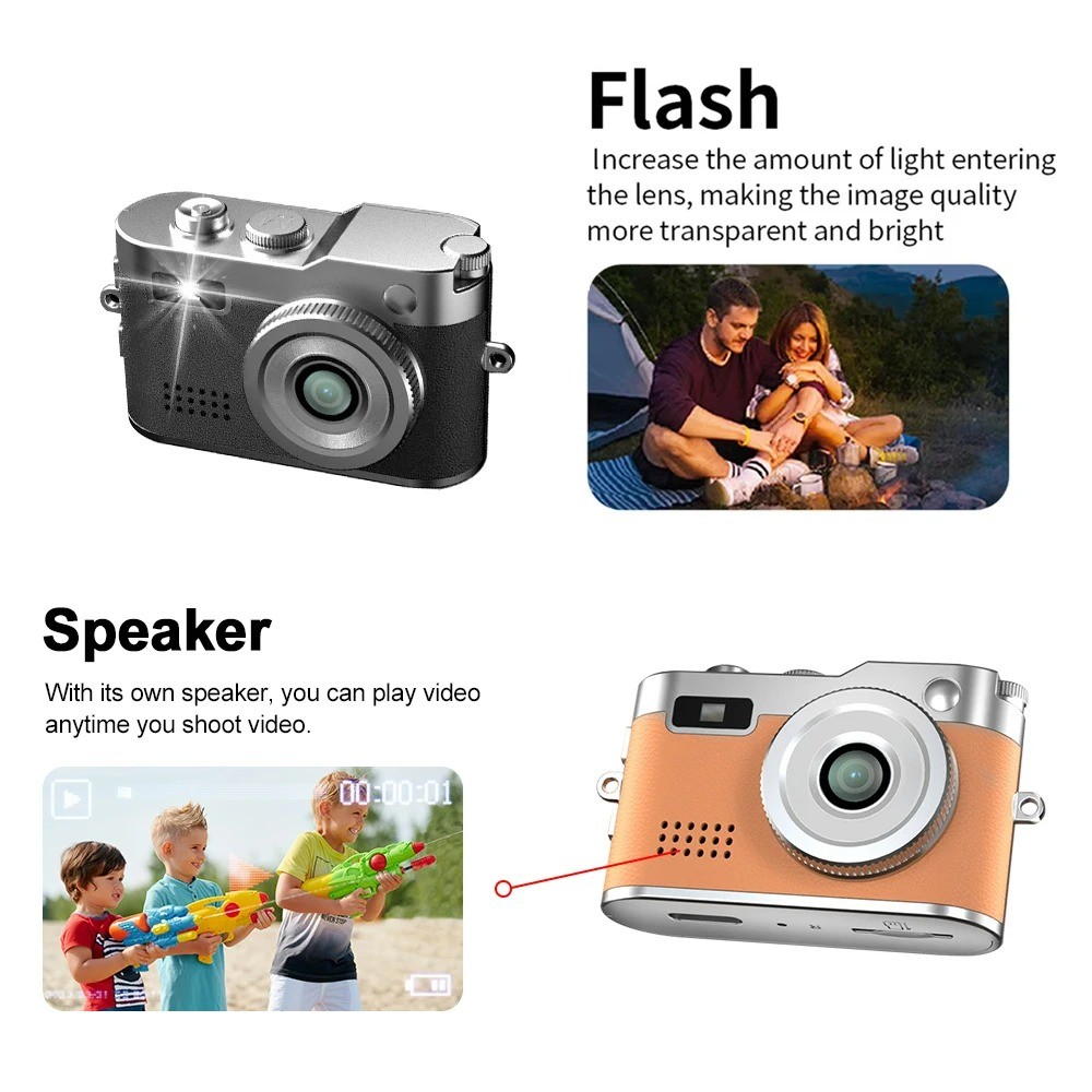 1080P Mini Keychain Camera Retro Digital Camera Portable Compact Mini ...