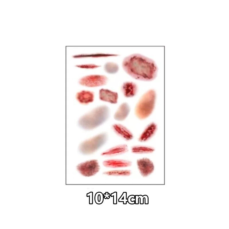 8/20Sheets Halloween Bruises Tattoo Stickers Red Blood Clot Face Tattoo ...