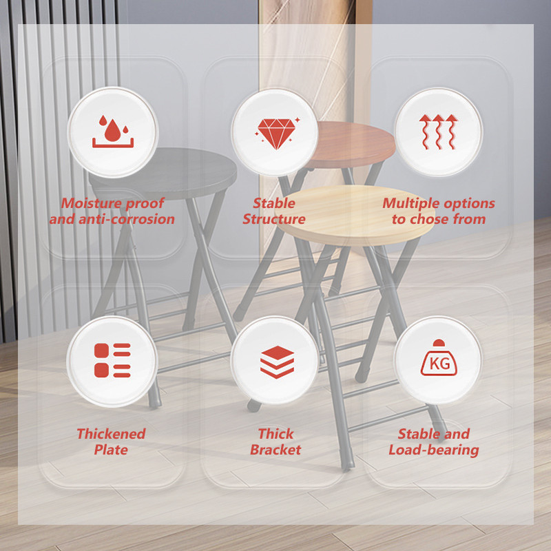 Sancy Folding Chair Stool Home Portable High Foot Small Round Stool ...