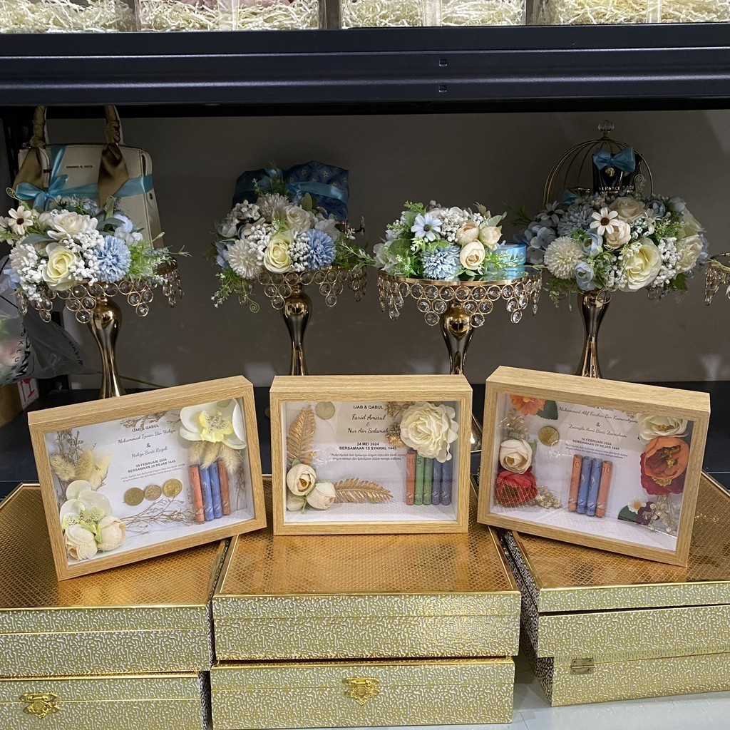 Gubahan Frame Duit Hantaran Siap Gubah Murah Bajet Bunga Cantik Kahwin ...