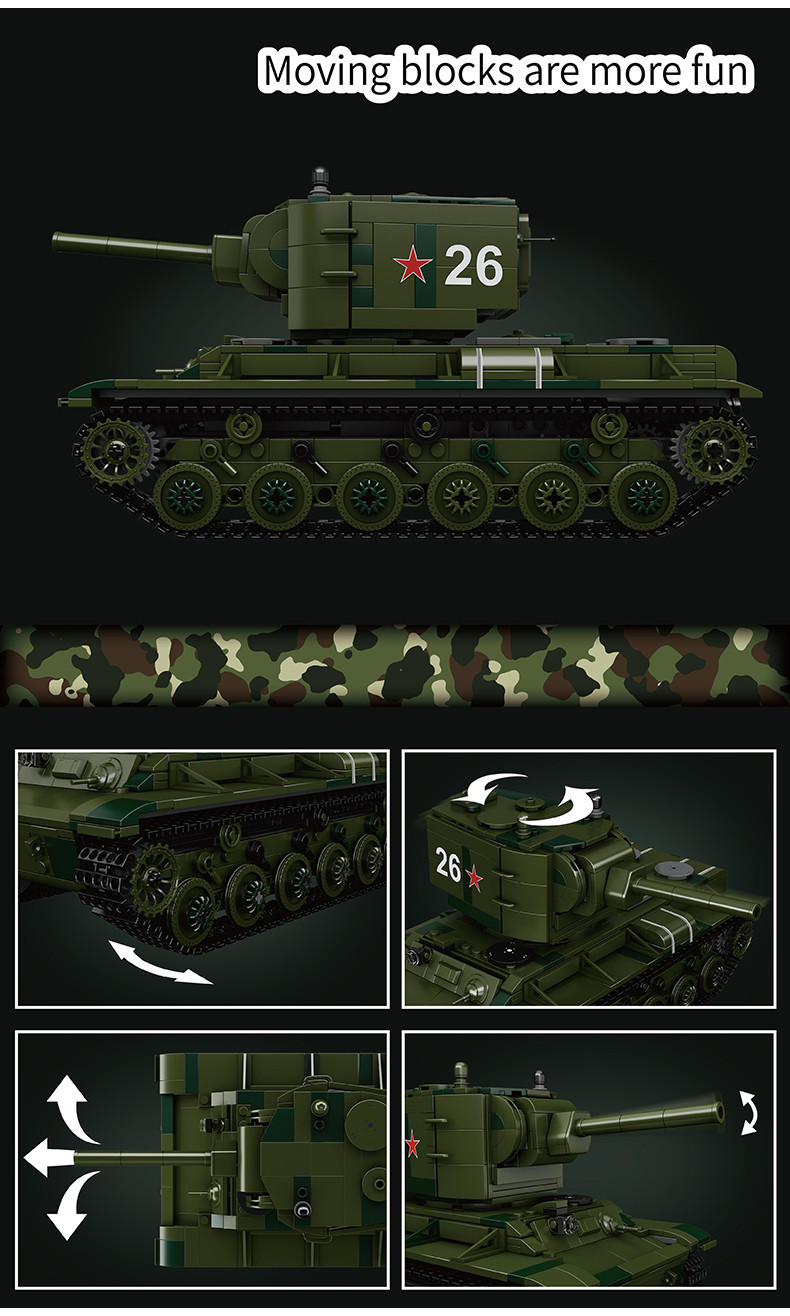 Mould King 20026 Military KV2 Heavy Tanks Building Toy Set | 961 PCS | Shopee Malaysia