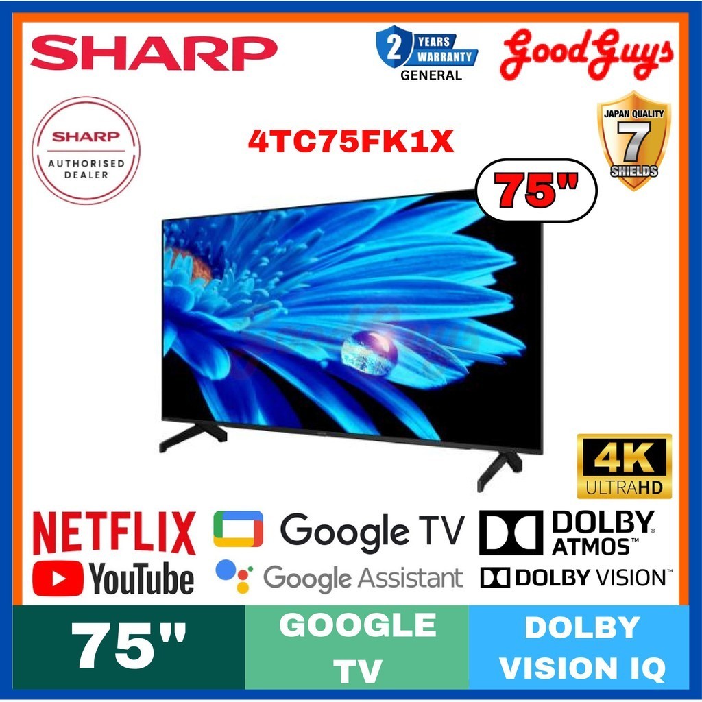 [Seller's Own Fleet] SHARP 4TC75FK1X 75'' 4K UHD Android TV / Netflix ...