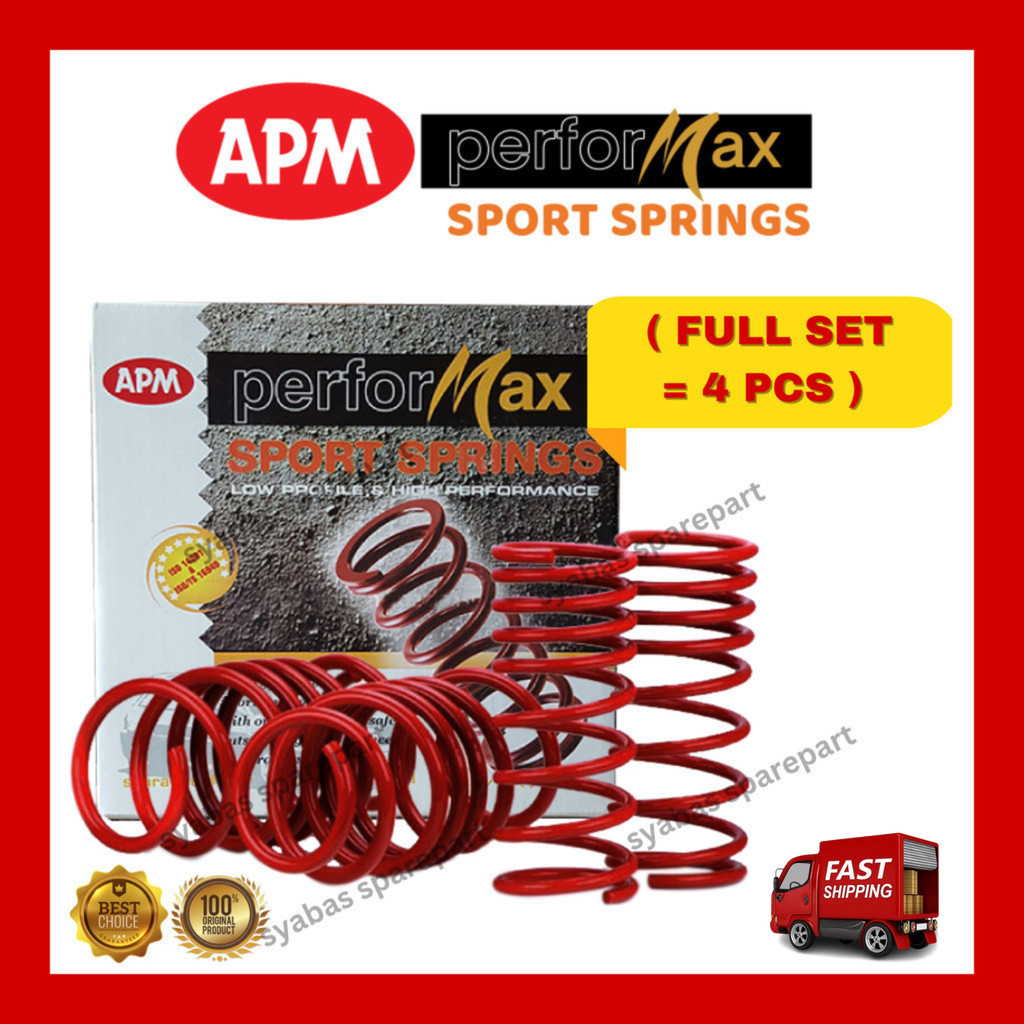 ORIGINAL APM PERFORMAX SPORT SPRING PERODUA MYVI & MYVI LAGI BEST 4 PCS ...