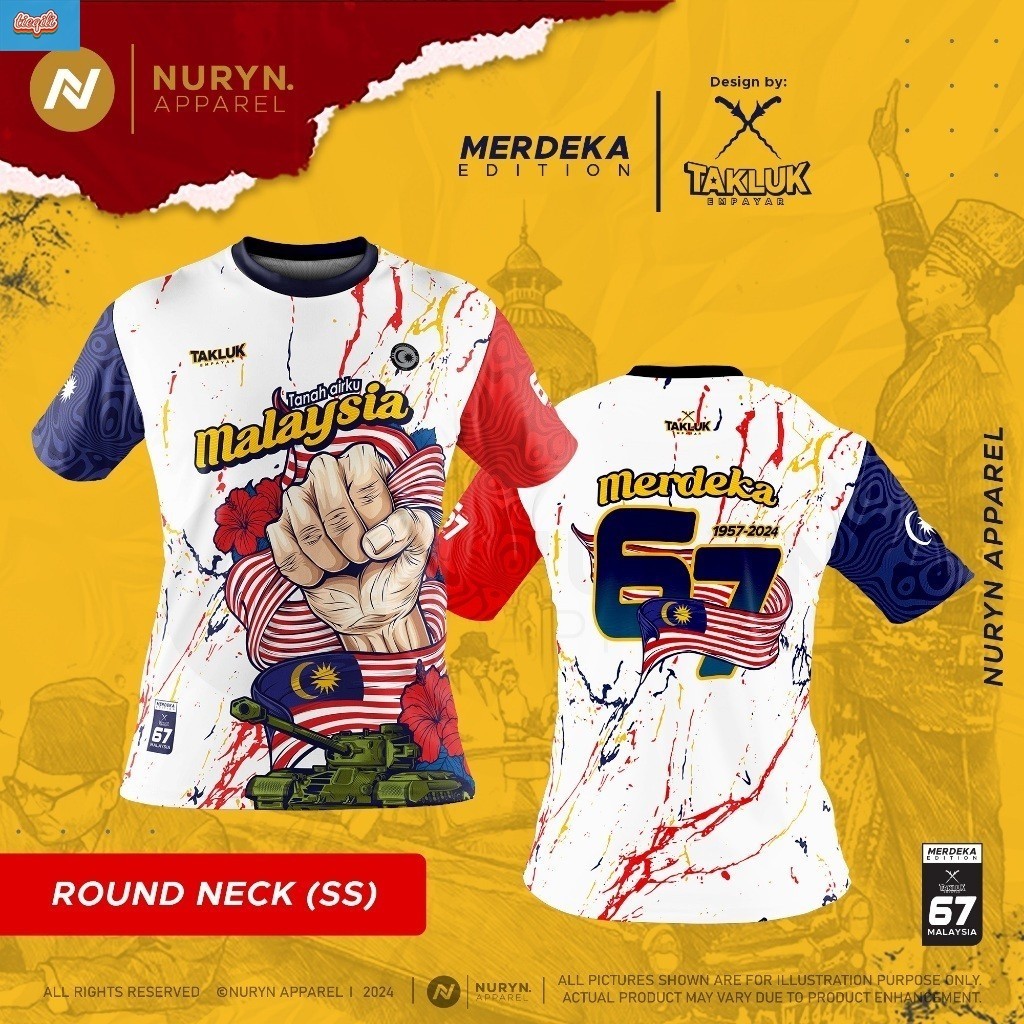 TQL Adult Merdeka Malaysia Sublimation Shirt Baju Merdeka Dewasa Lelaki ...