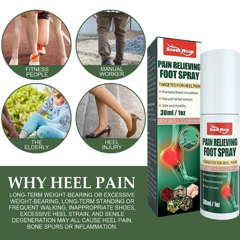 Heel Pain Treatment Spray Achilles Tendonitis Fasciitis Plantar Therapy ...
