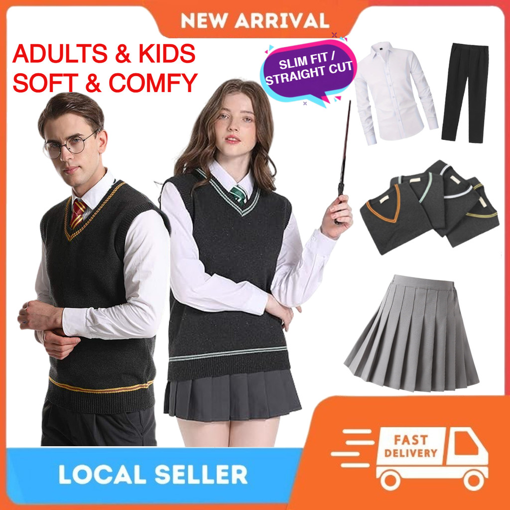 (ADULT/KIDS) Baju Harry Cosplay Sweater Vest Men Knitwear College ...